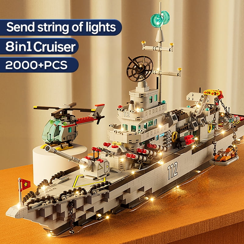 2000PCS Military Battleship Ocean Boat Ship Building Set Warship ...