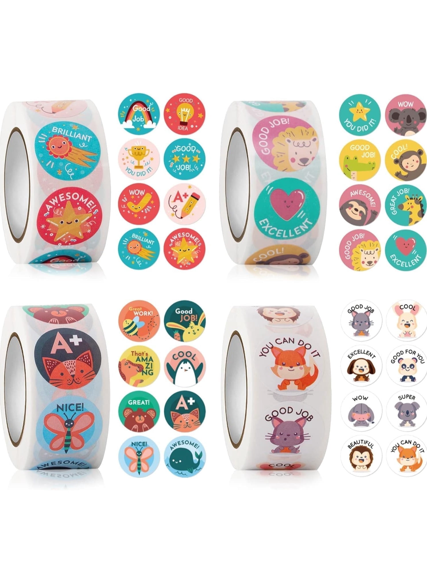 2000PCS Reward Stickers, Teacher Reward Stickers School Stickers 4 Roll ...