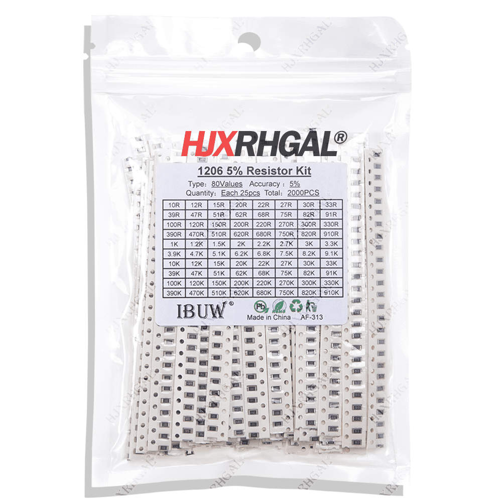 2000PCS SMD Resistor Kit 10 ohm-910K Ohm 1206 Assorted Set 5% 80values ...