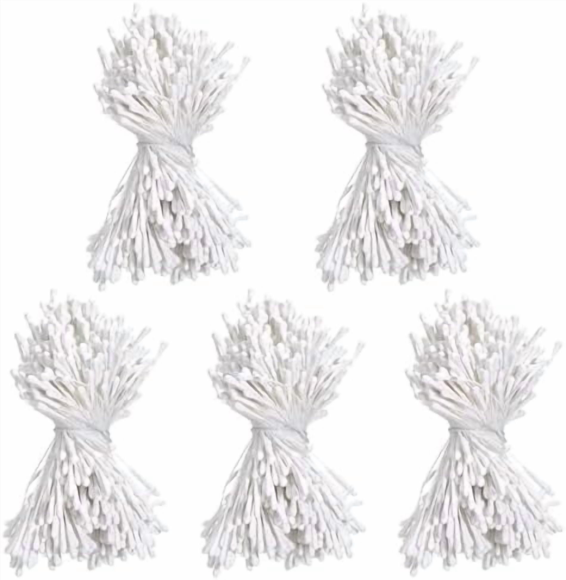 2000PCS White Artificial Floral Pollens Stamen, Mini Double Heads for ...