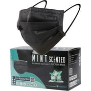 Protective Adult Black Disposable Face Masks, 3-ply Breathable, Elastic ...