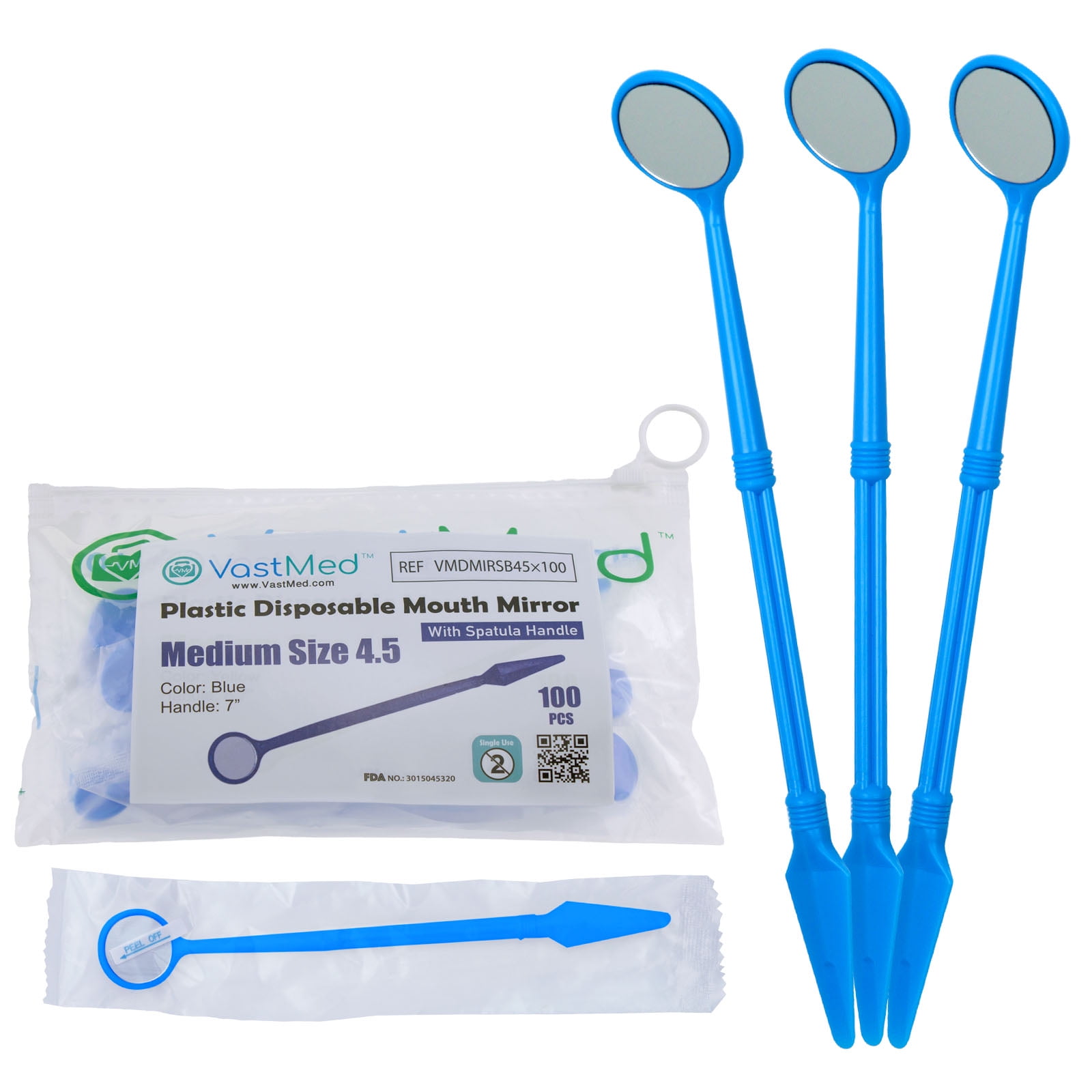 2000PCs Disposable Dental Mouth Mirrors with Spatula Handle by VASTMED ...