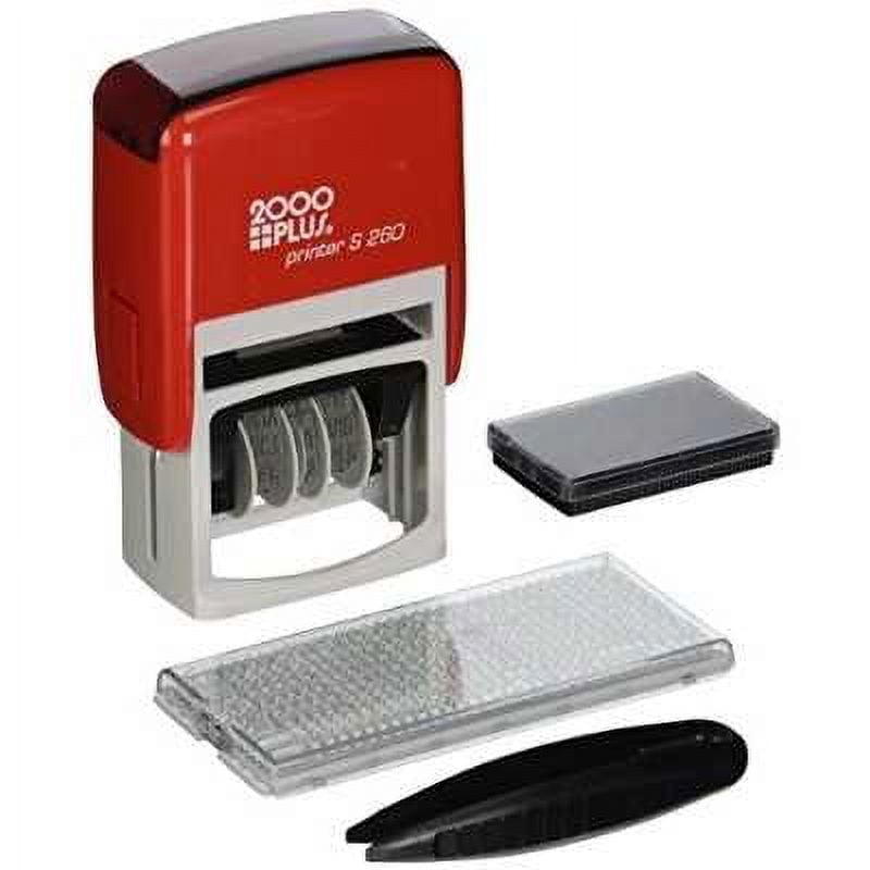 2000PLUS® Custom Stamp Kit, Self-Inking, 3-lines, Red and Blue Ink ...