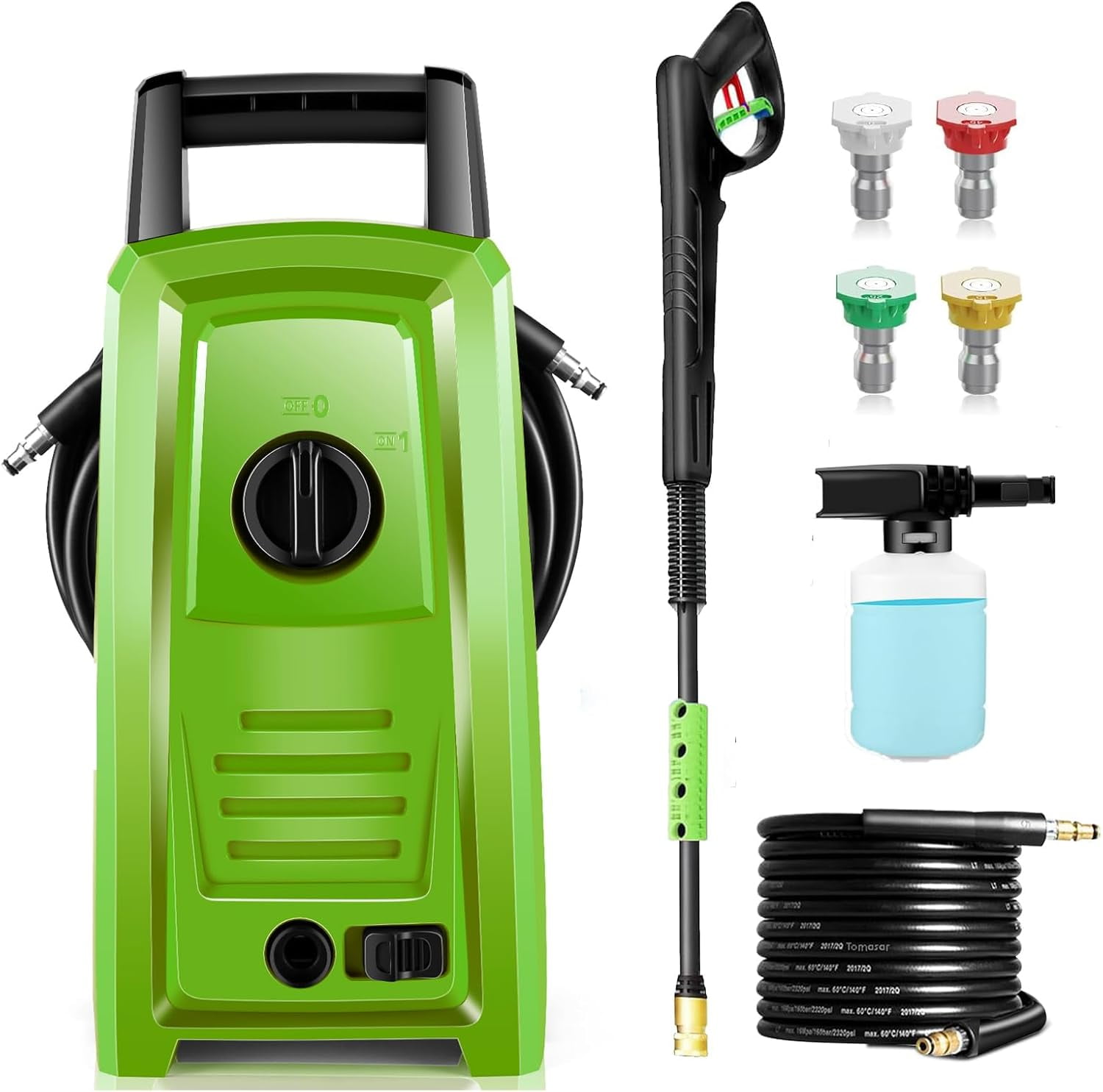2000PSI Electric Pressure Washer, Small Potable Power Washer with 33FT ...