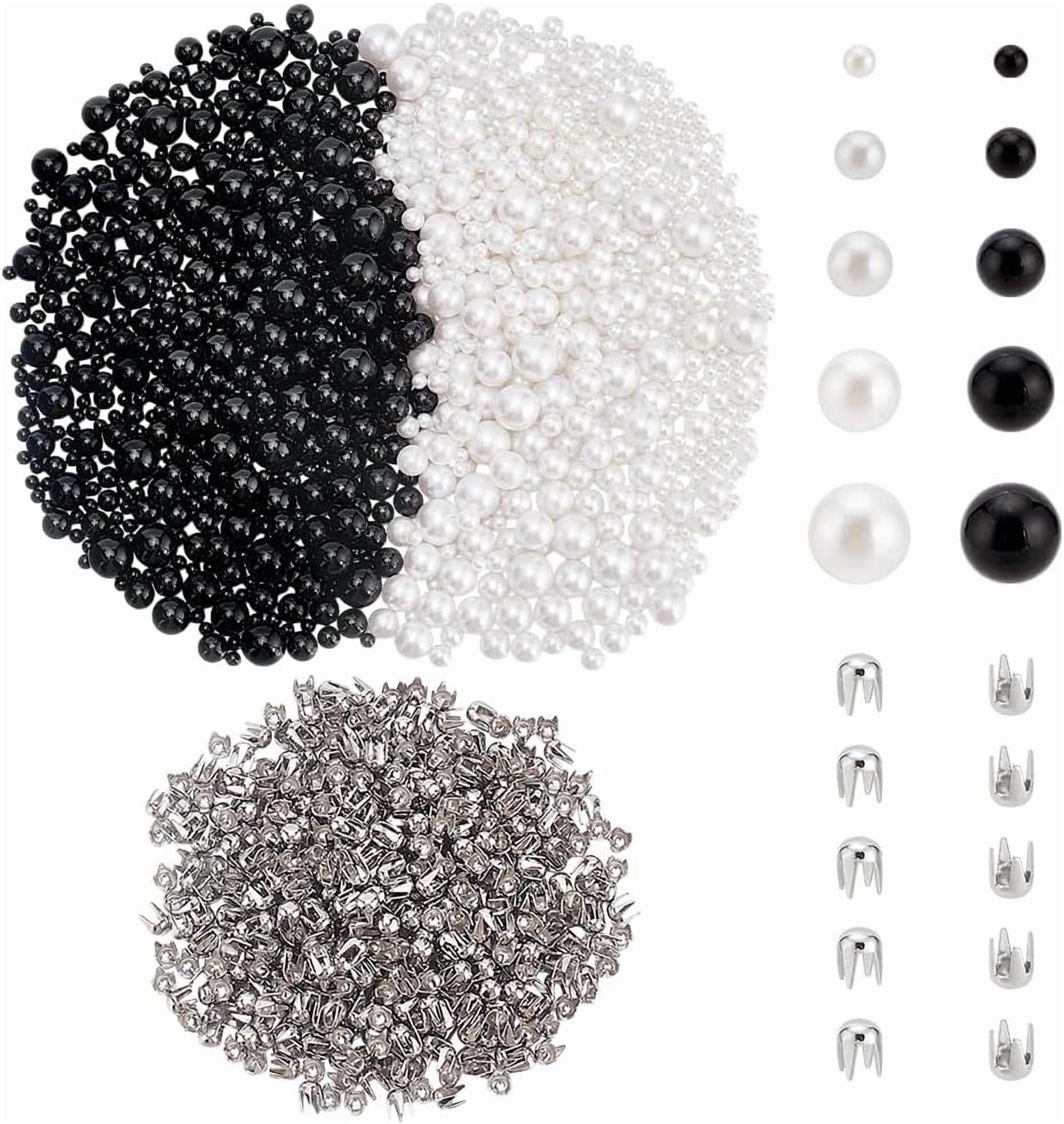 2000Pcs 11 Styles Imitation Pearl Claw Beads Kit with Nailhead Dome ...