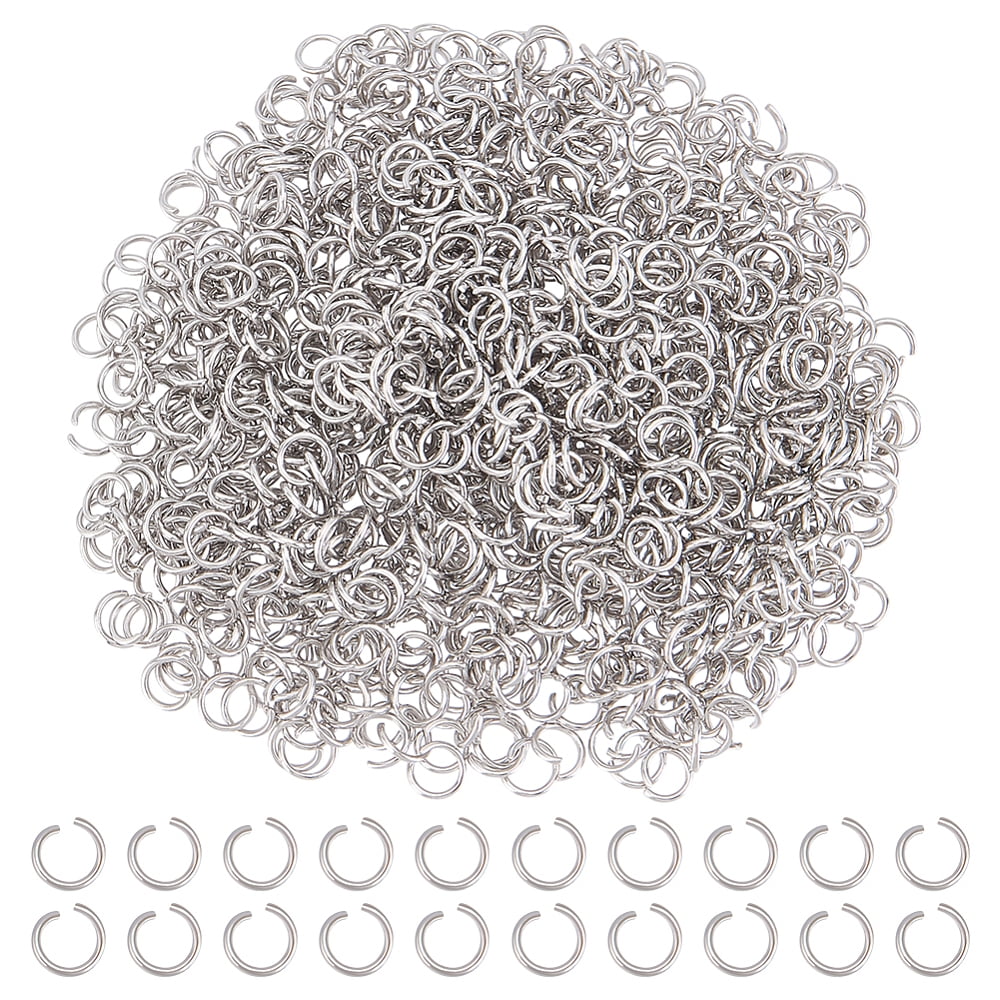 2000Pcs 304 Stainless Steel Open Jump Ring Stainless Steel Color 21 ...