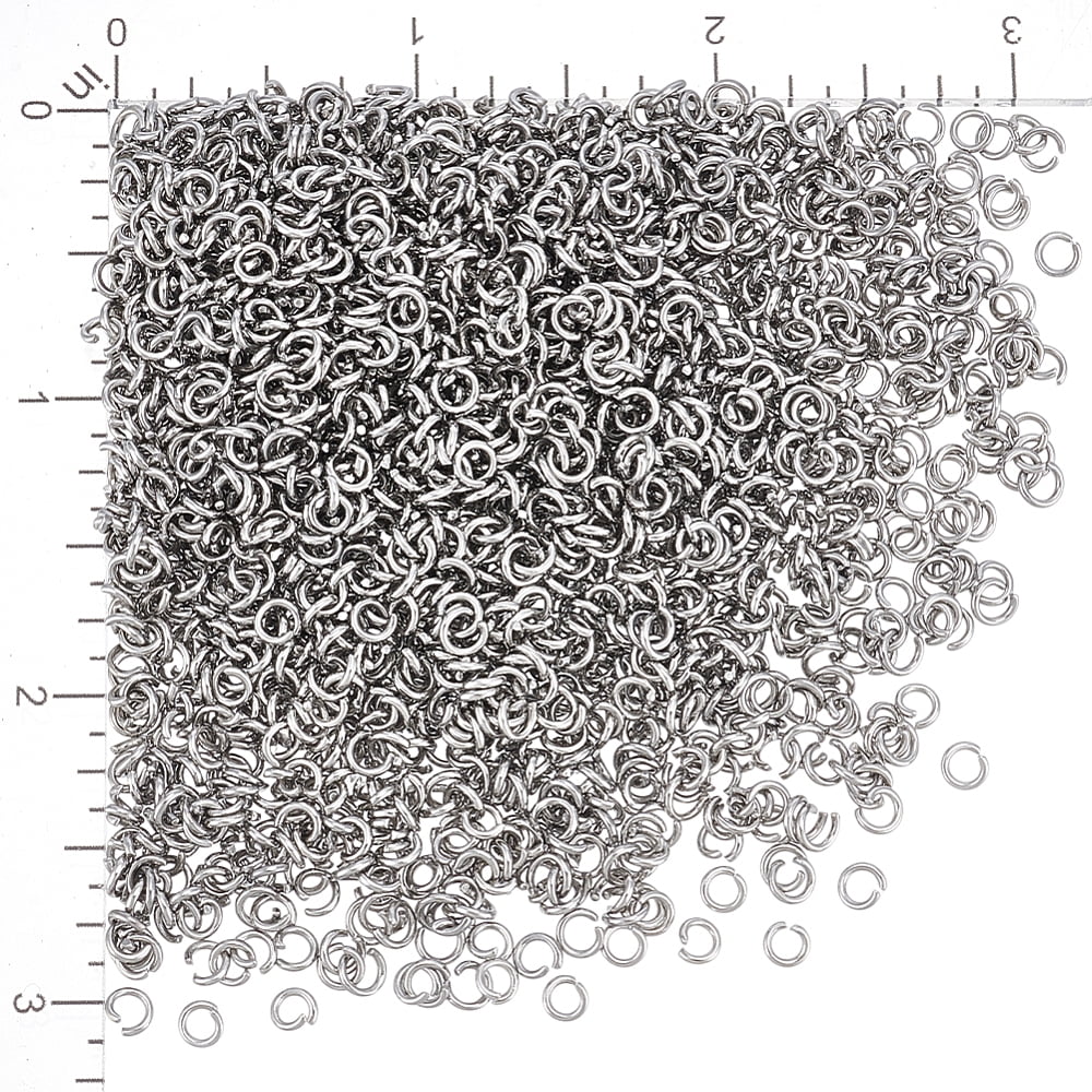 2000Pcs 304 Stainless Steel Open Jump Rings Stainless Steel Color 20 ...