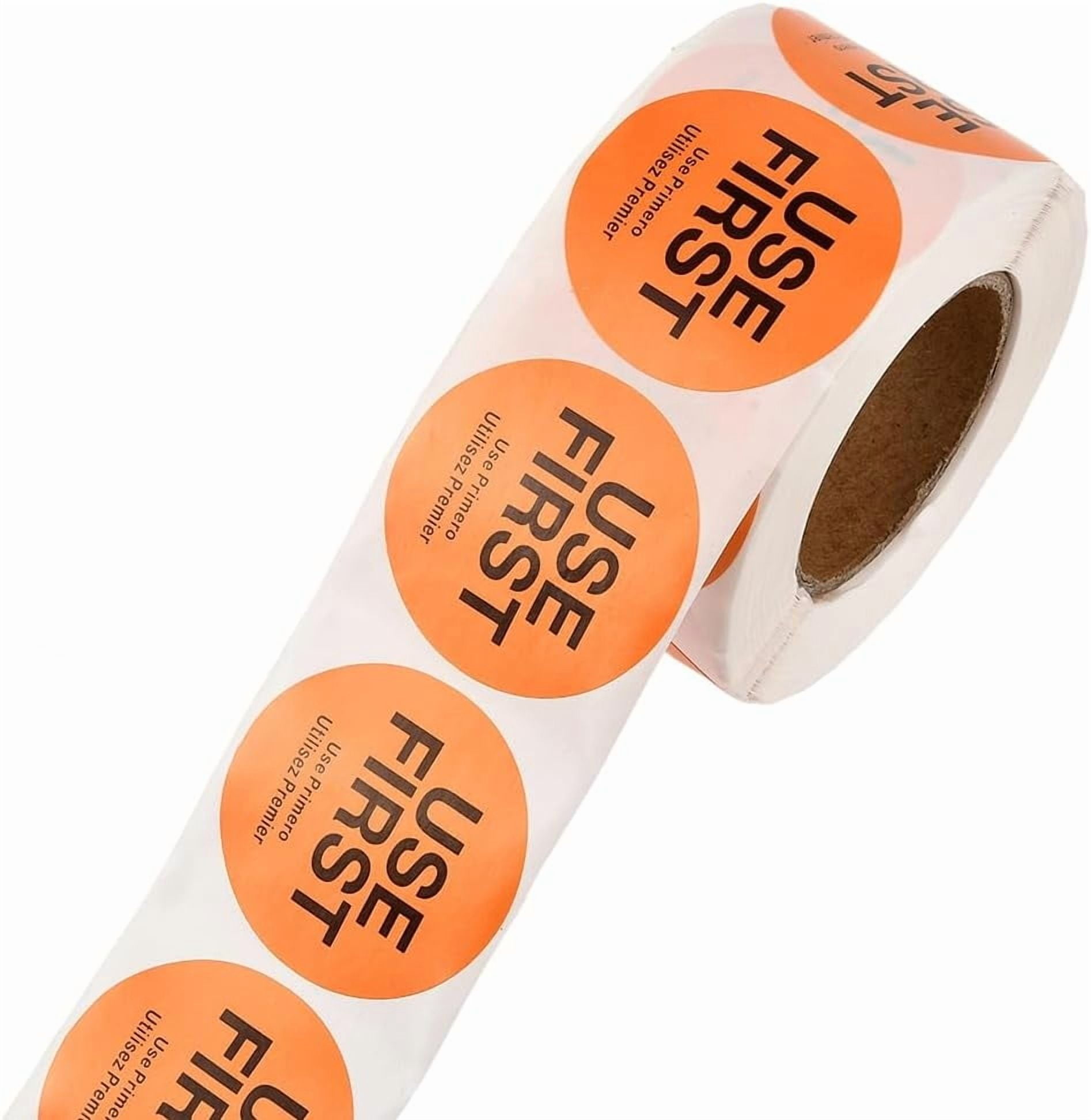 2000Pcs 4 Rolls Dark Orange Use First Stickers Kitchen Inventory ...