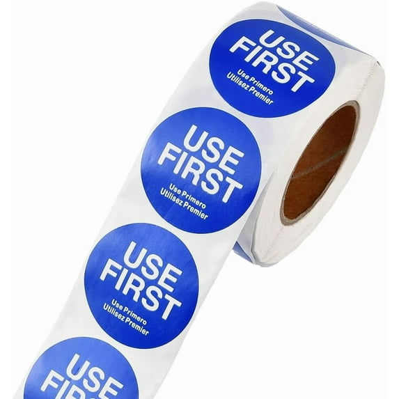 2000Pcs 4 Rolls Use First Sticker Blue 1.5 Inch Dot Stickers Inventory ...