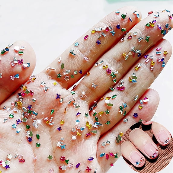 2000Pcs Colorful Rhinestones Nail Charms Multi Shape Crystal Flat Back ...