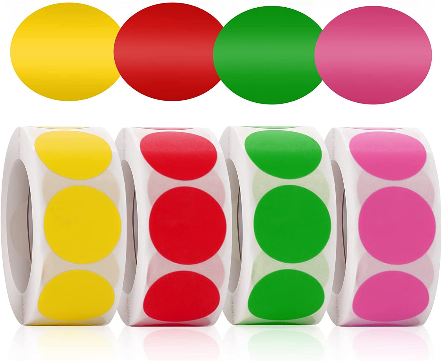 2000Pcs Coloured Dot Stickers 25mm Round Sticky Dots Label Circle Color ...
