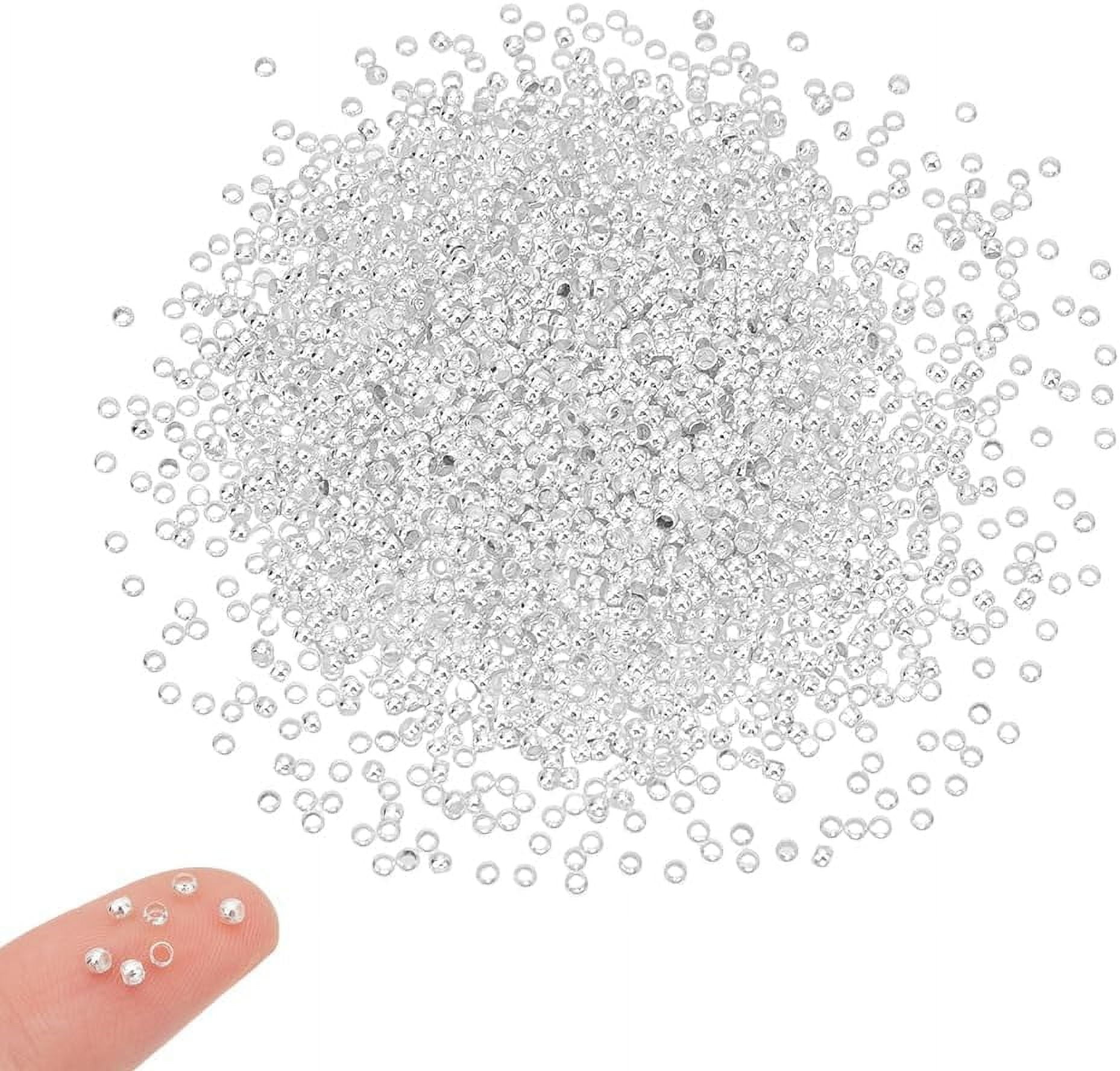 2000Pcs Crimp Beads 2mm Diameter Silver Spacer Bead Rondelle Metal ...