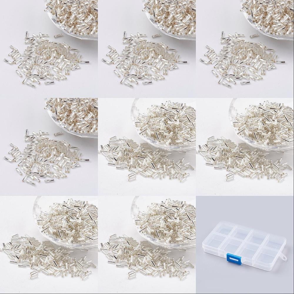2000Pcs Glass Bugle Beads Round & Twist Bugle Beads Mixed Style White 5 ...