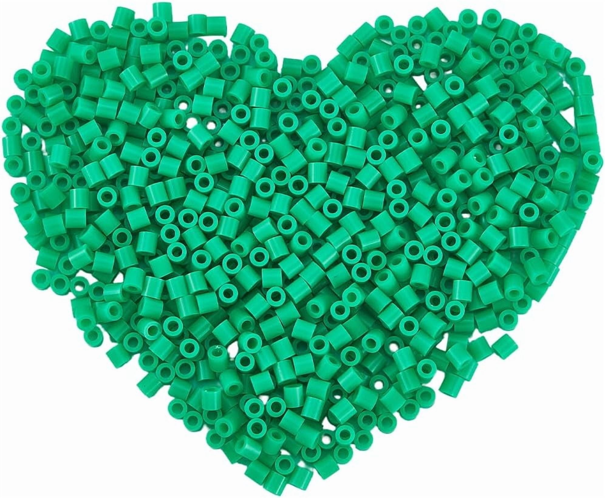 2000Pcs Green Melting Beads Perlers Beads Bulk 5 x 5mm Tube Small Mini Plastic Fuse Melty Fusion ...