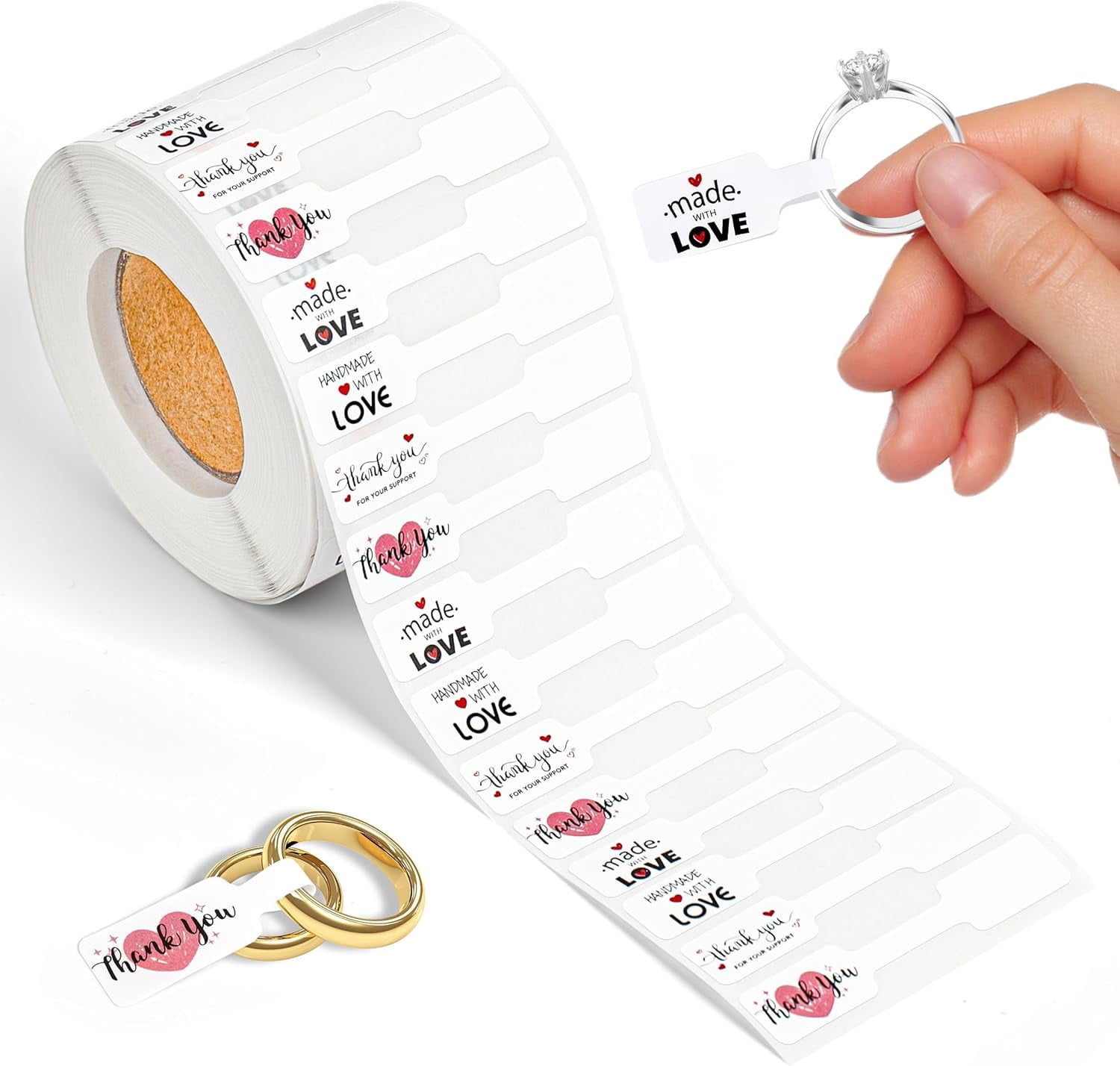 2000Pcs Jewelry Price Tags Stickers Roll Self Adhesive Identification ...