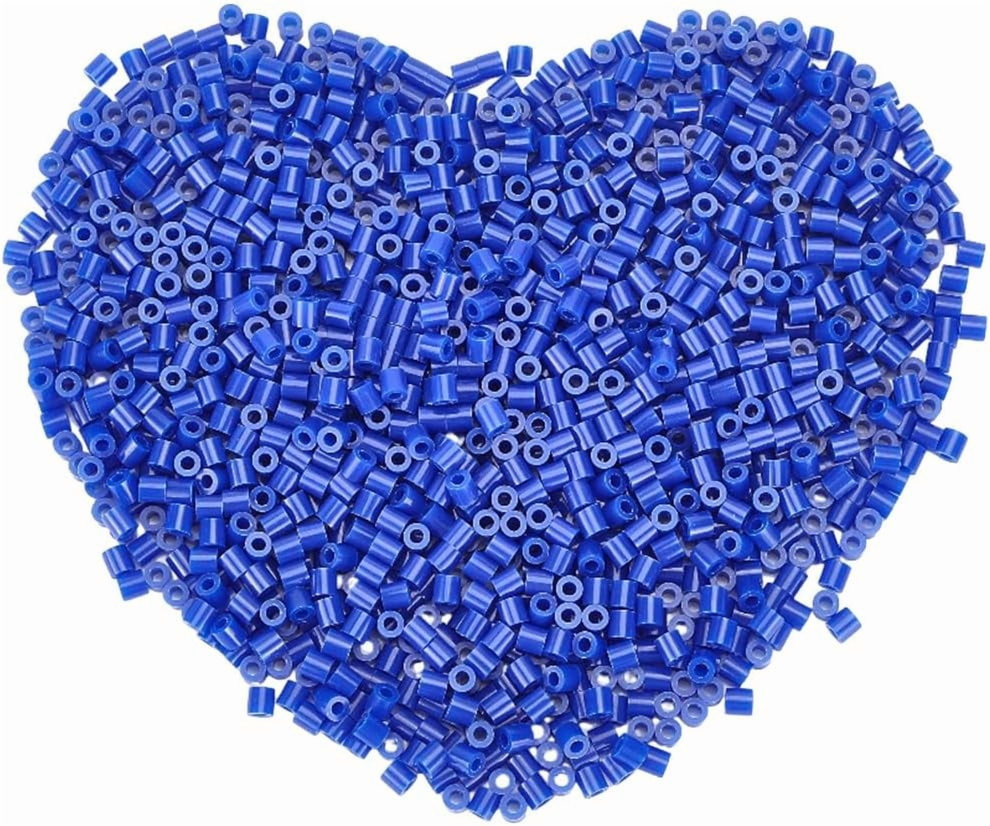 2000Pcs PE DIY Melty Beads Beads Refills Tube Marine Blue 5x5mm Hole ...