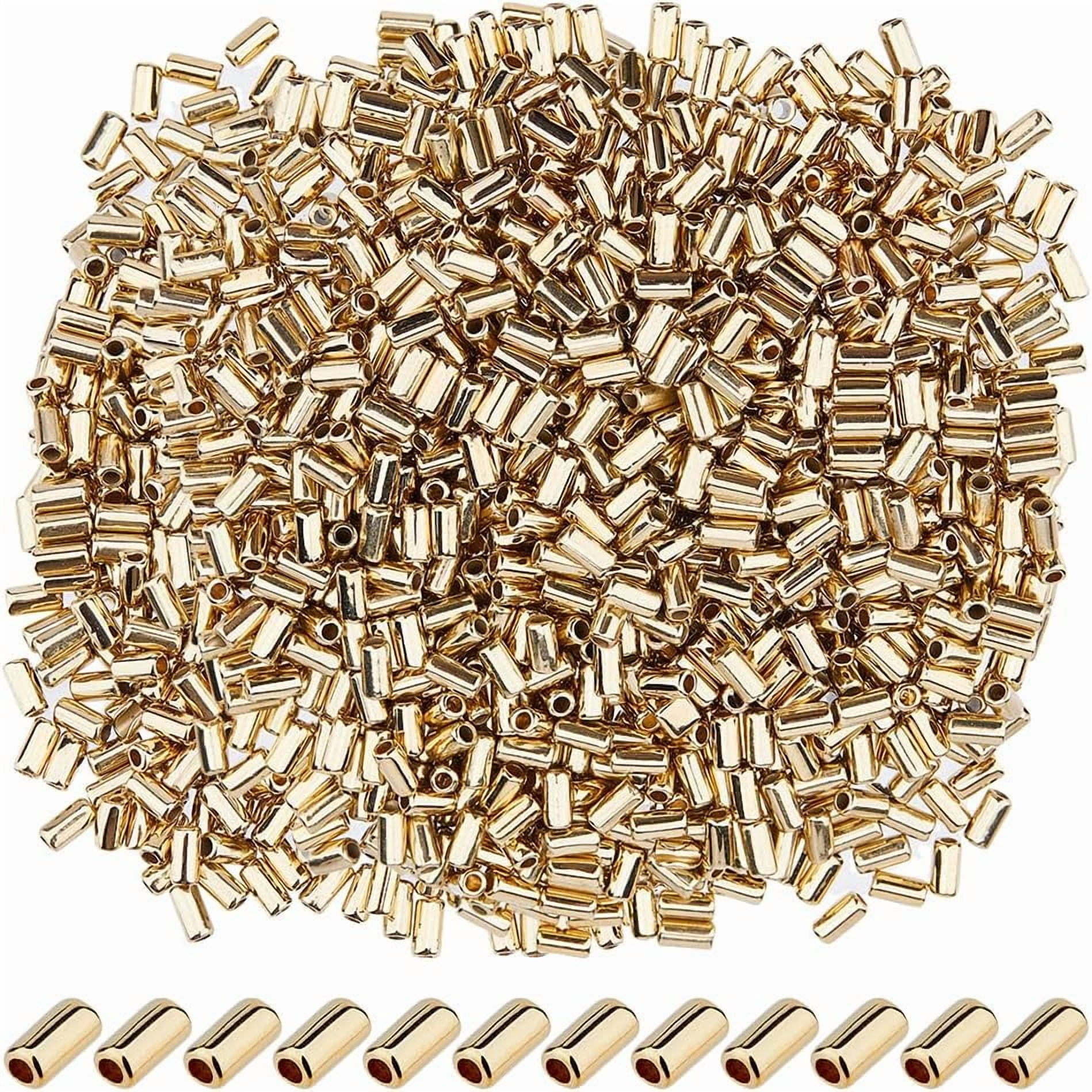 2000Pcs Small Tube Beads 6mm Metal Long Beads Plastic Bugle Bead Bulk ...