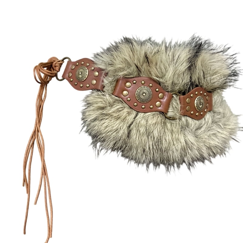 2000S Plush Waist Belt For Women And Teens Girl Soft PU Patchworked ...