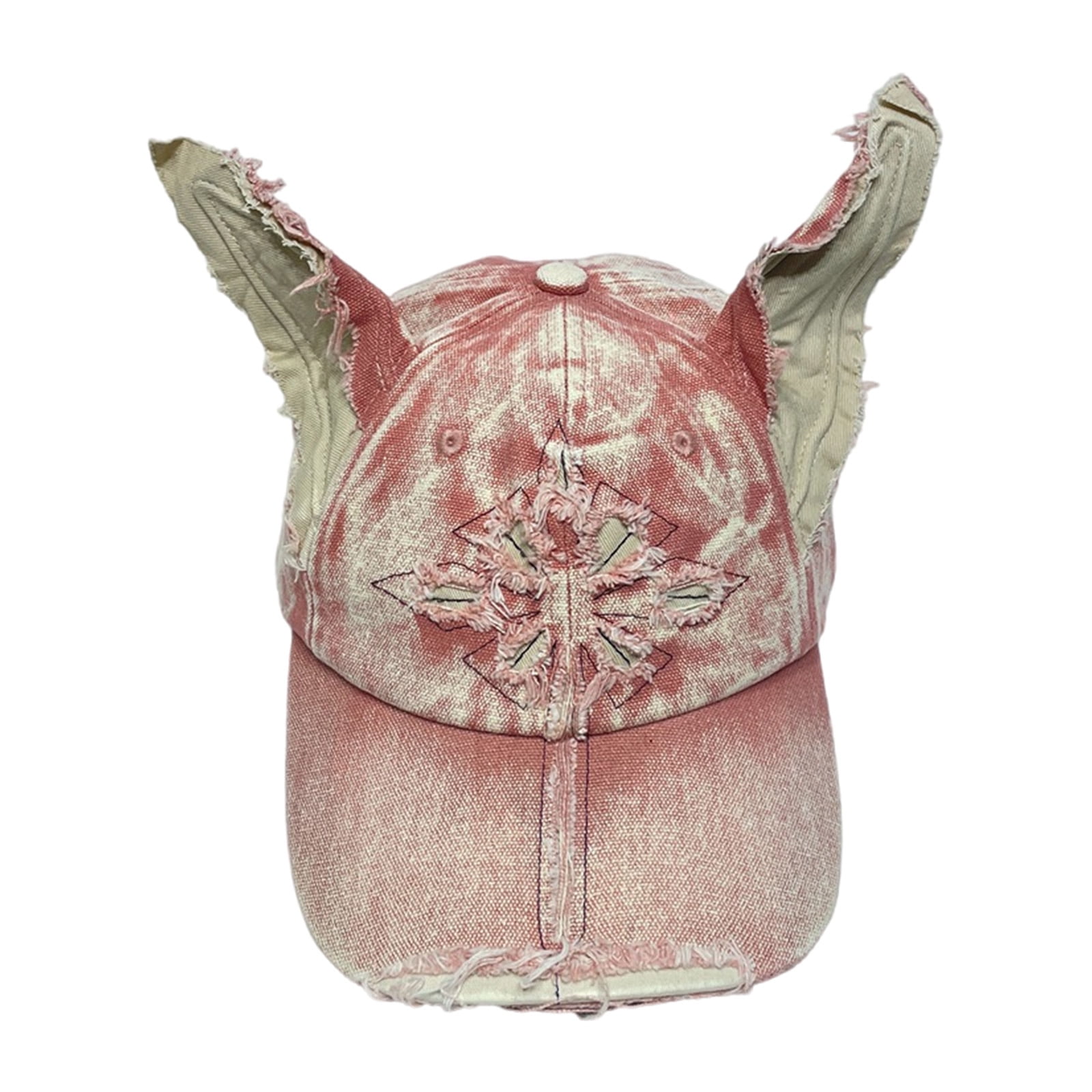 2000S Rabbits Ear Baseball Hat for Women Men Dark Series Distressed Hat ...