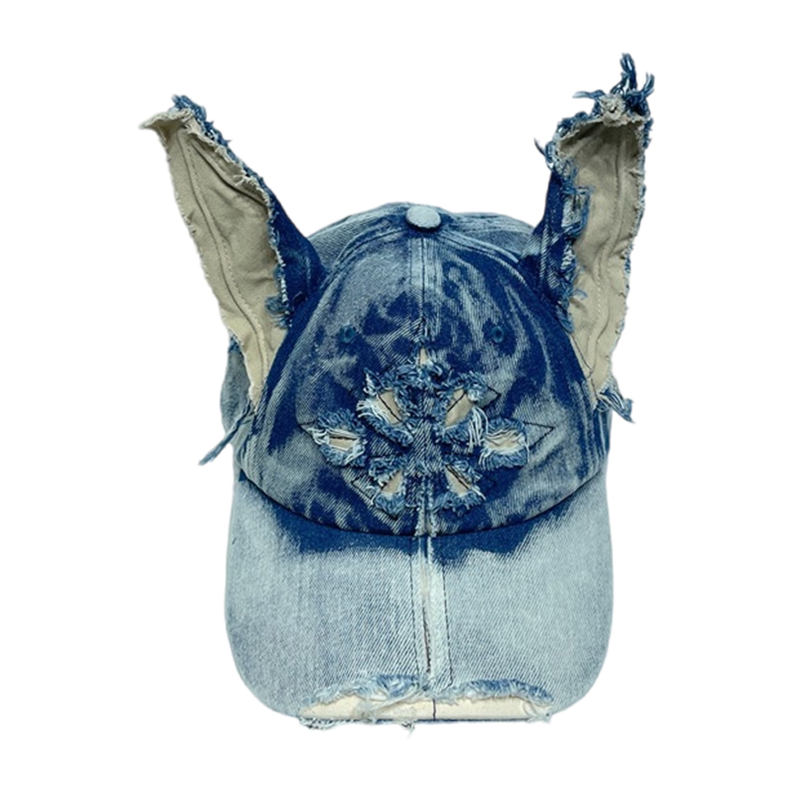 2000S Rabbits Ear Baseball Hat for Women Men Dark Series Distressed Hat ...
