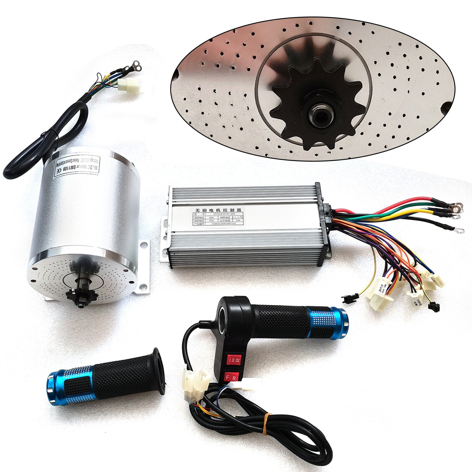2000W 60V BLDC Motor Kit W/ Brushless Controller for Electric Scooter E ...
