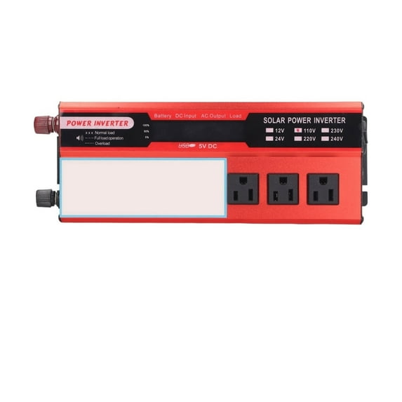 2000W Car Inverter Modified Sine Car Inverter 4 USB Ports 3 Outlets LCD ...