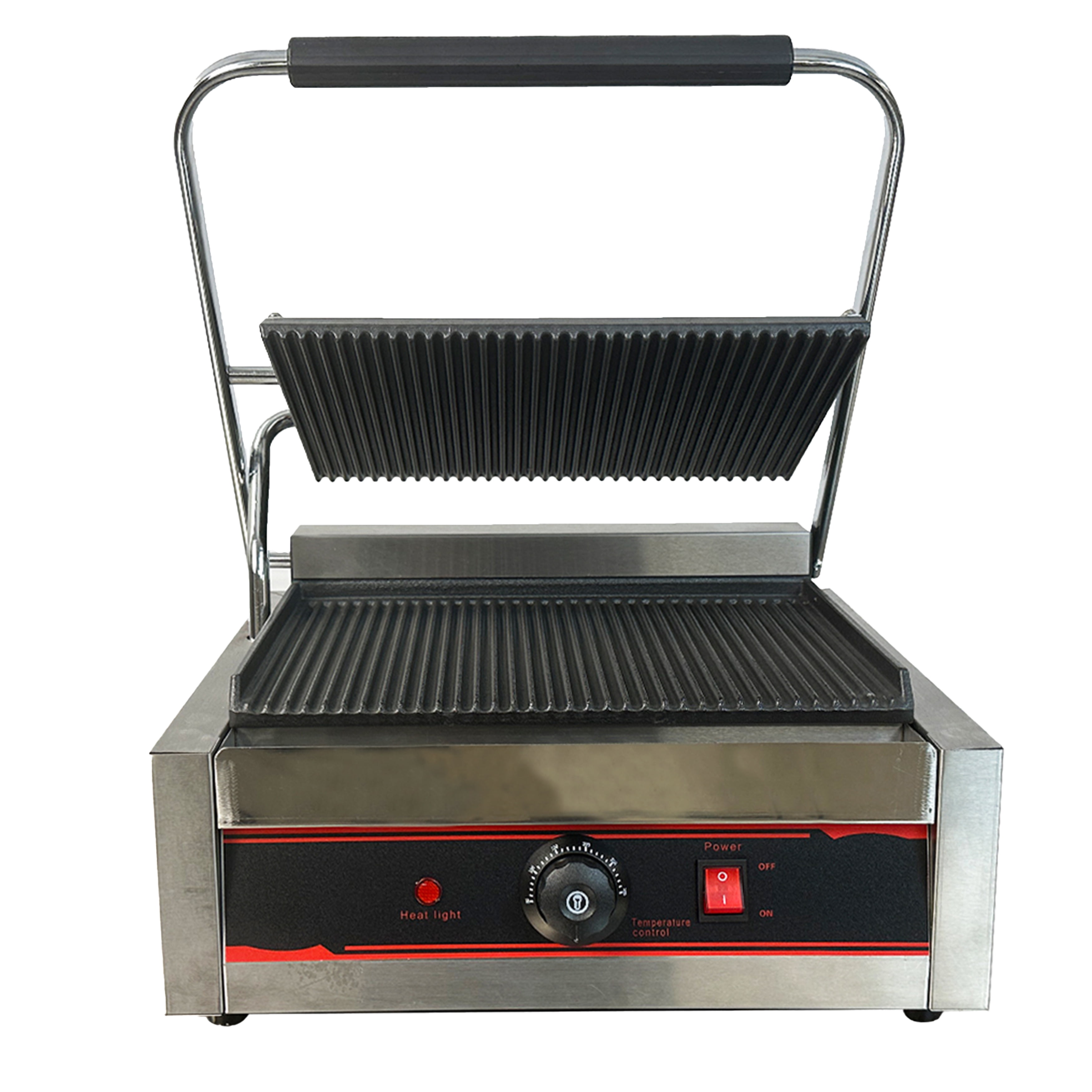 2000W Commercial Double Grooved Sandwich Panini Grill, 16.5 in ...
