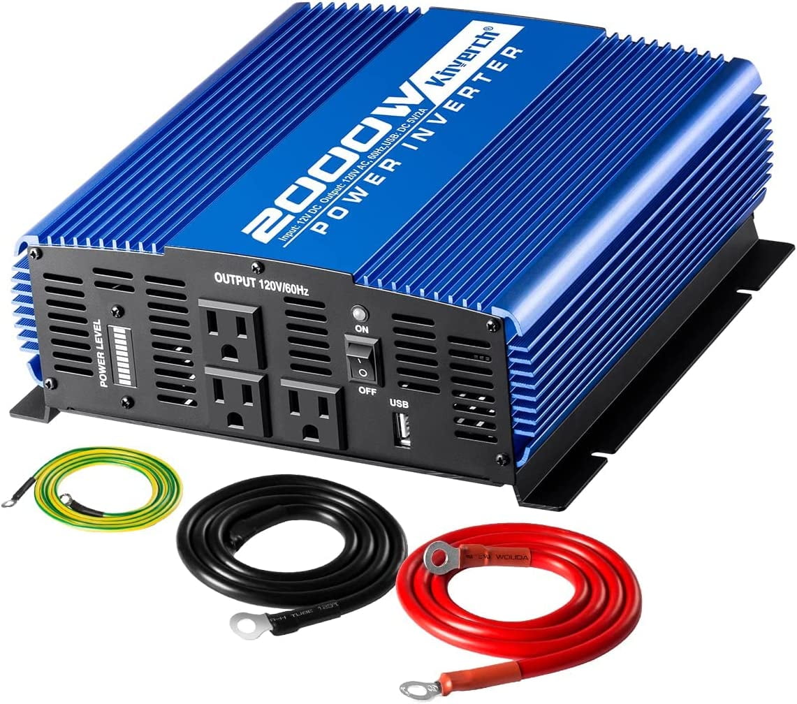 2000W Continuous/ 4000W Peak Power Inverter 3 AC Outlets 12V to 110V ...