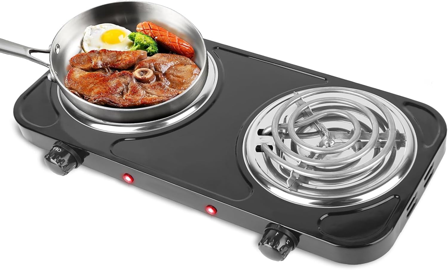 2000W Double Burner, Electric Hot Plate for Cooking Portable Cooking ...
