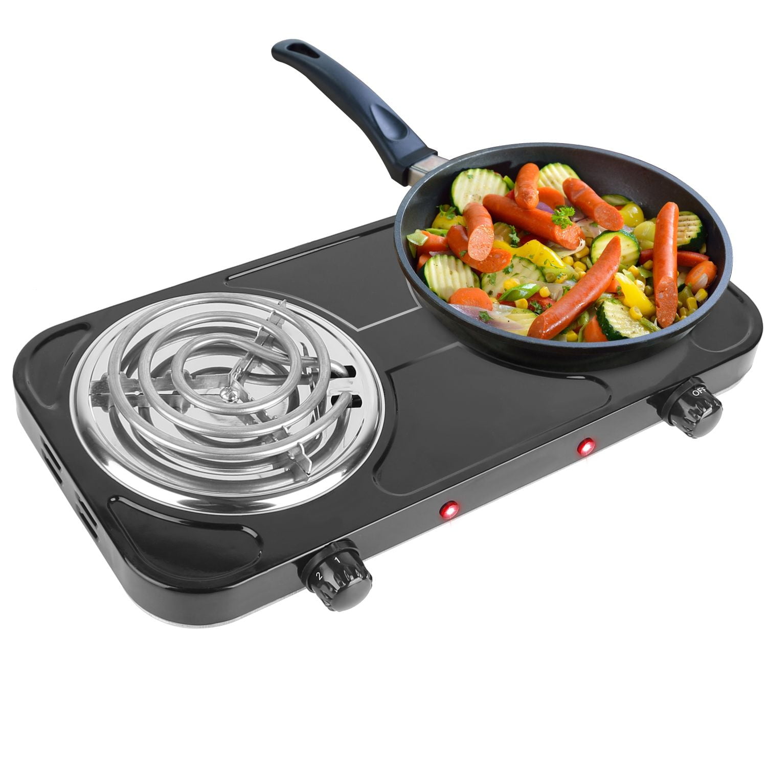 2000W Electric Double Burner Portable Coil Heating Hot Plate Stove ...
