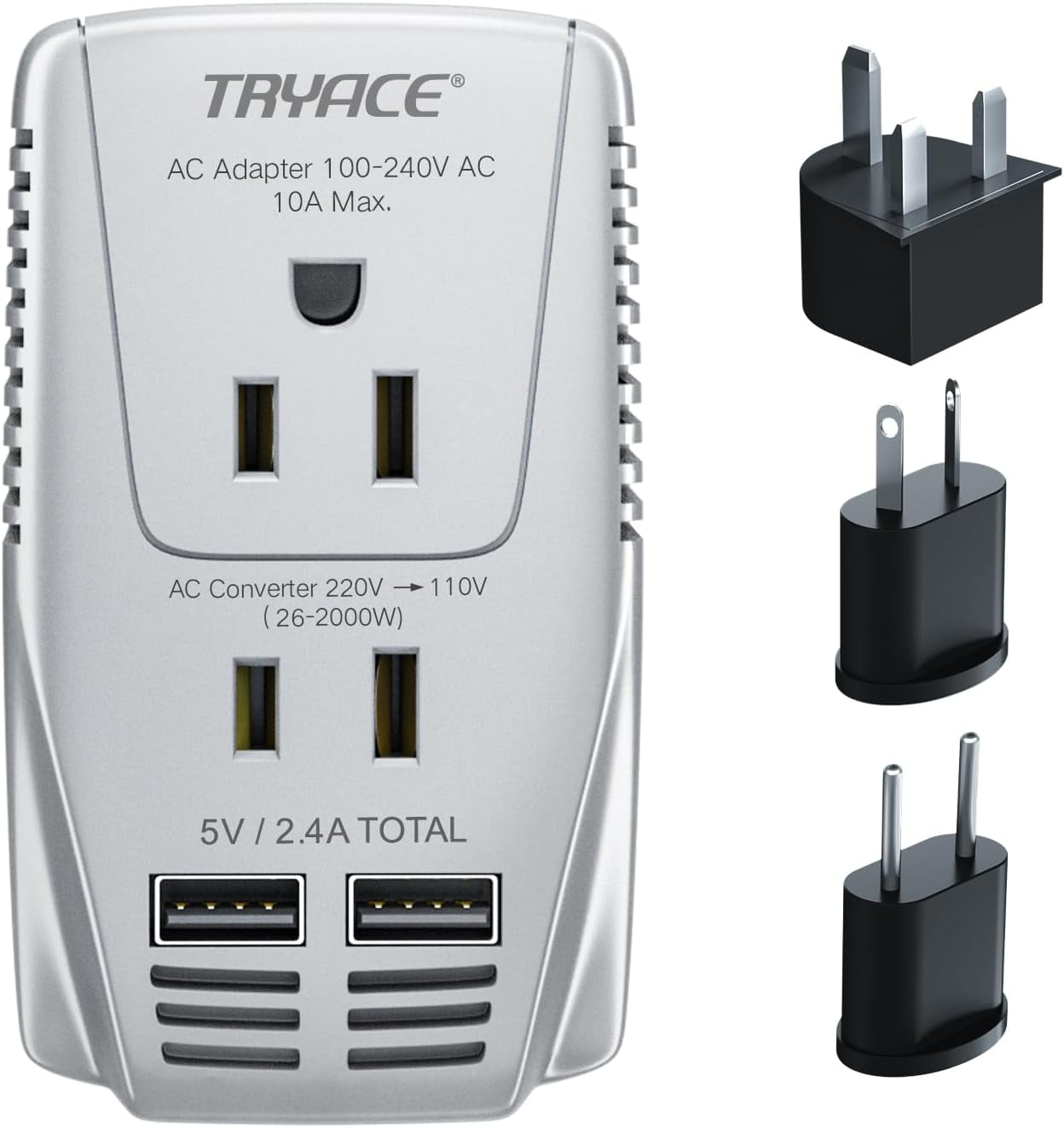 2000W Exclusive Voltage Converter and 10A Travel Adapter with 2-Port ...