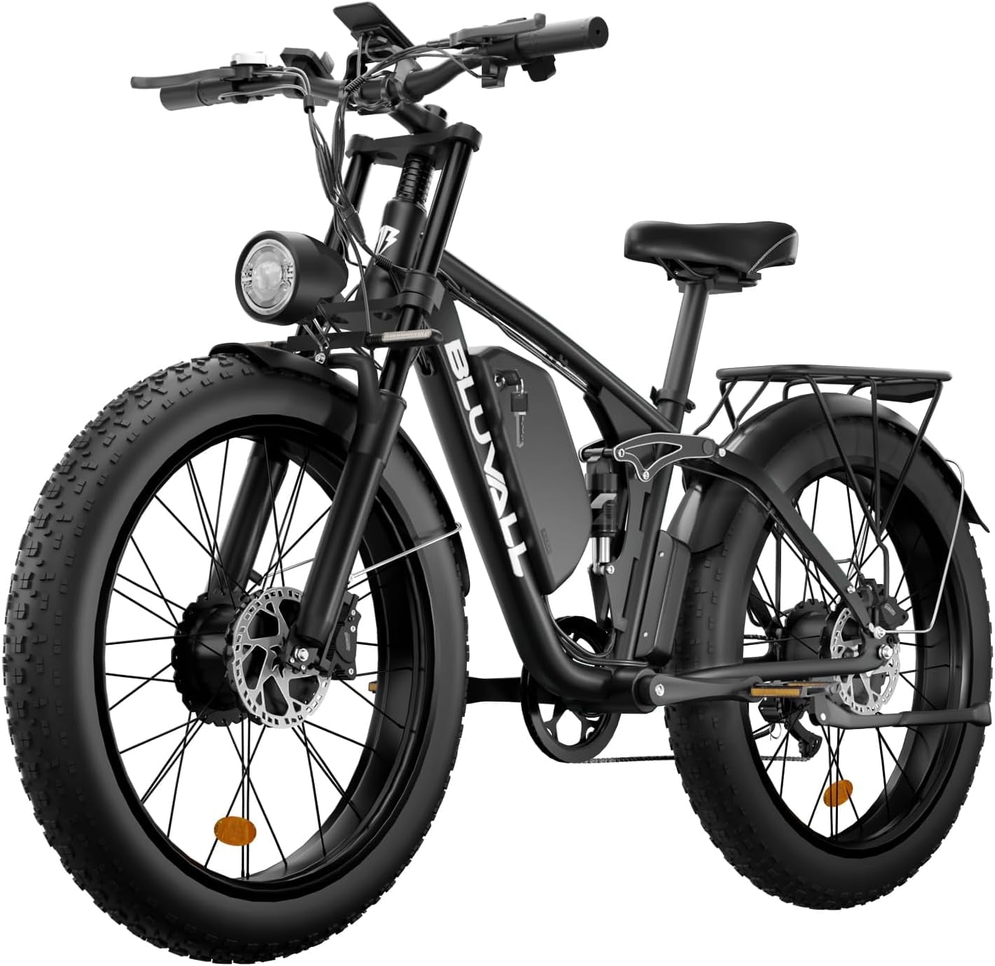 Ebike 2000w 52V 22.4AH Electric Bicycle Full Suspension,35MPH 26" Fat ...