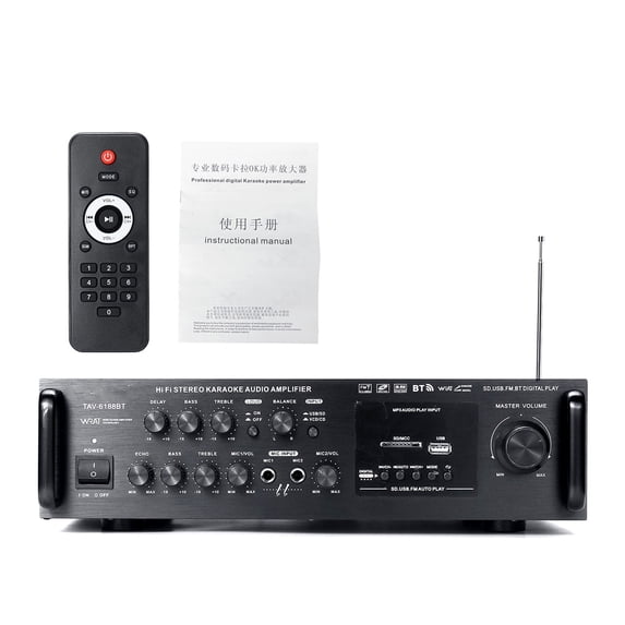 2000W Home Car Amplifier Stereo bluetooth Subwoofer Music Amplifier FM ...