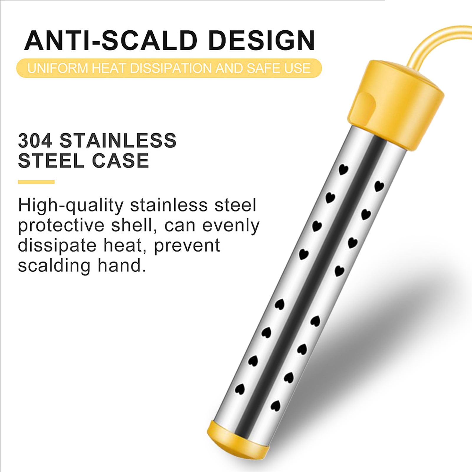 2000W Immersion Water Heater, Inflatable Swimming Pool Bathtub Heater ...