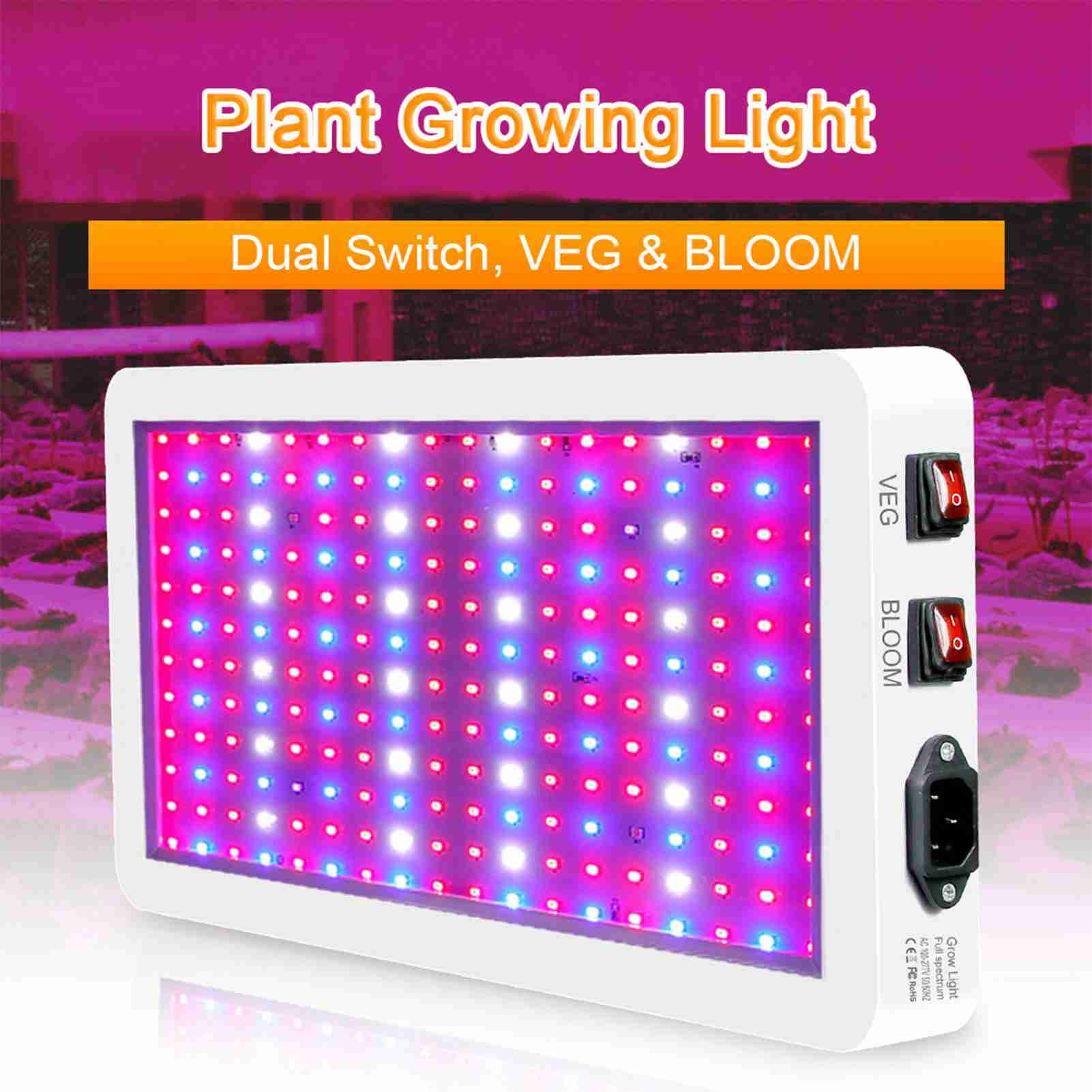 2000W LED Grow Light for Indoor Plants 312 LEDs Full Spectrum Veg and ...