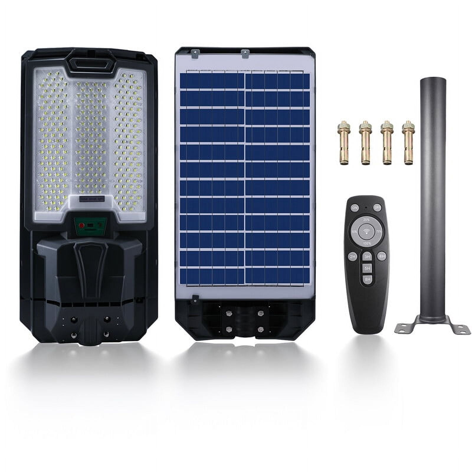 2000W LED Solar Street Light w/Pole Motion Sensor Dusk Dawn Outdoor ...