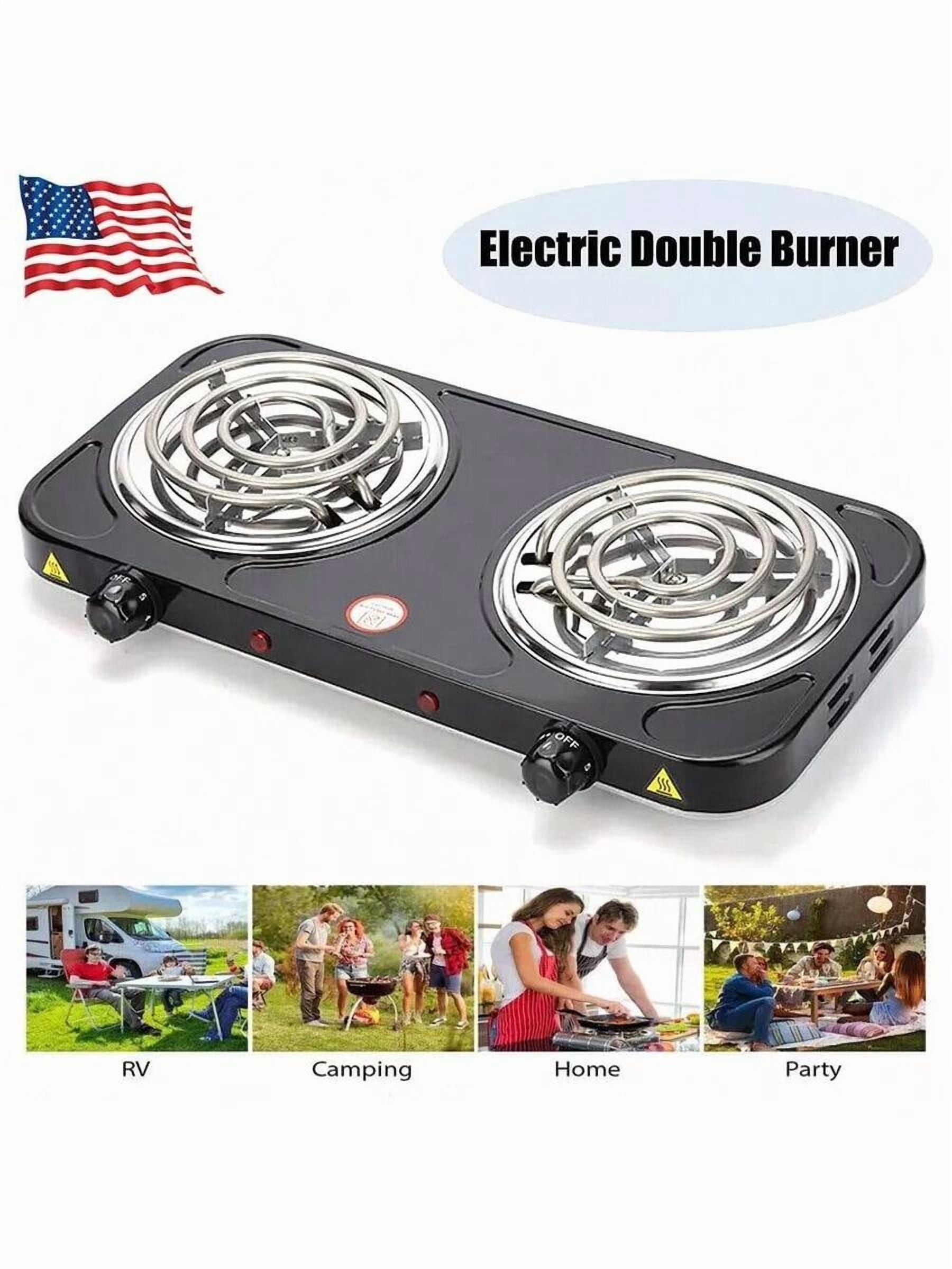 2000W Portable Double Burner Electric Hot Plate Cooktop With Overheat ...