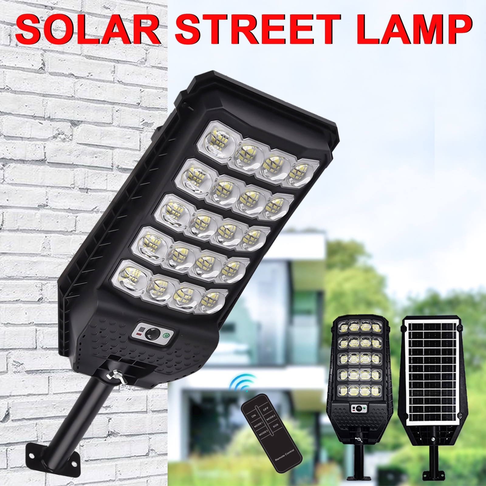 2000W Solar Street Lights, Motion Sensor Solar Flood Lights with Remote ...