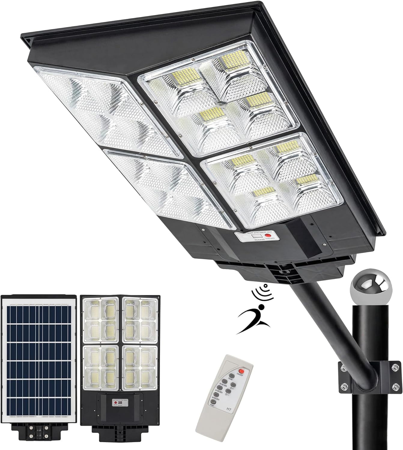 2000W Solar Street Lights Outdoor with Montion Sensor Solar Parking Lot Lights with IP66 ...