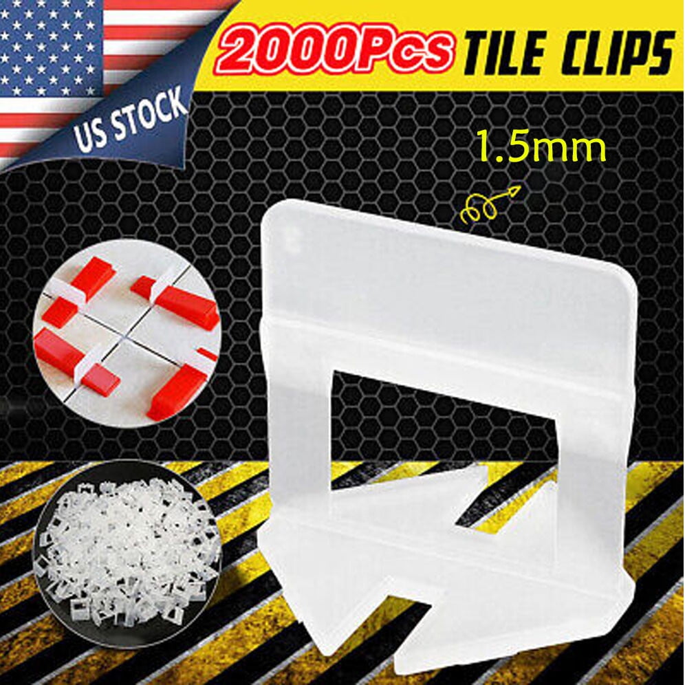 2000X Clip Tile Leveling System Kit Floor Wall 1.5mm Tile Spacer Tiling ...