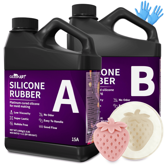 2000g Premium Silicone Mold Making Kit - 15A Hardness, 1:1 Mix by ...