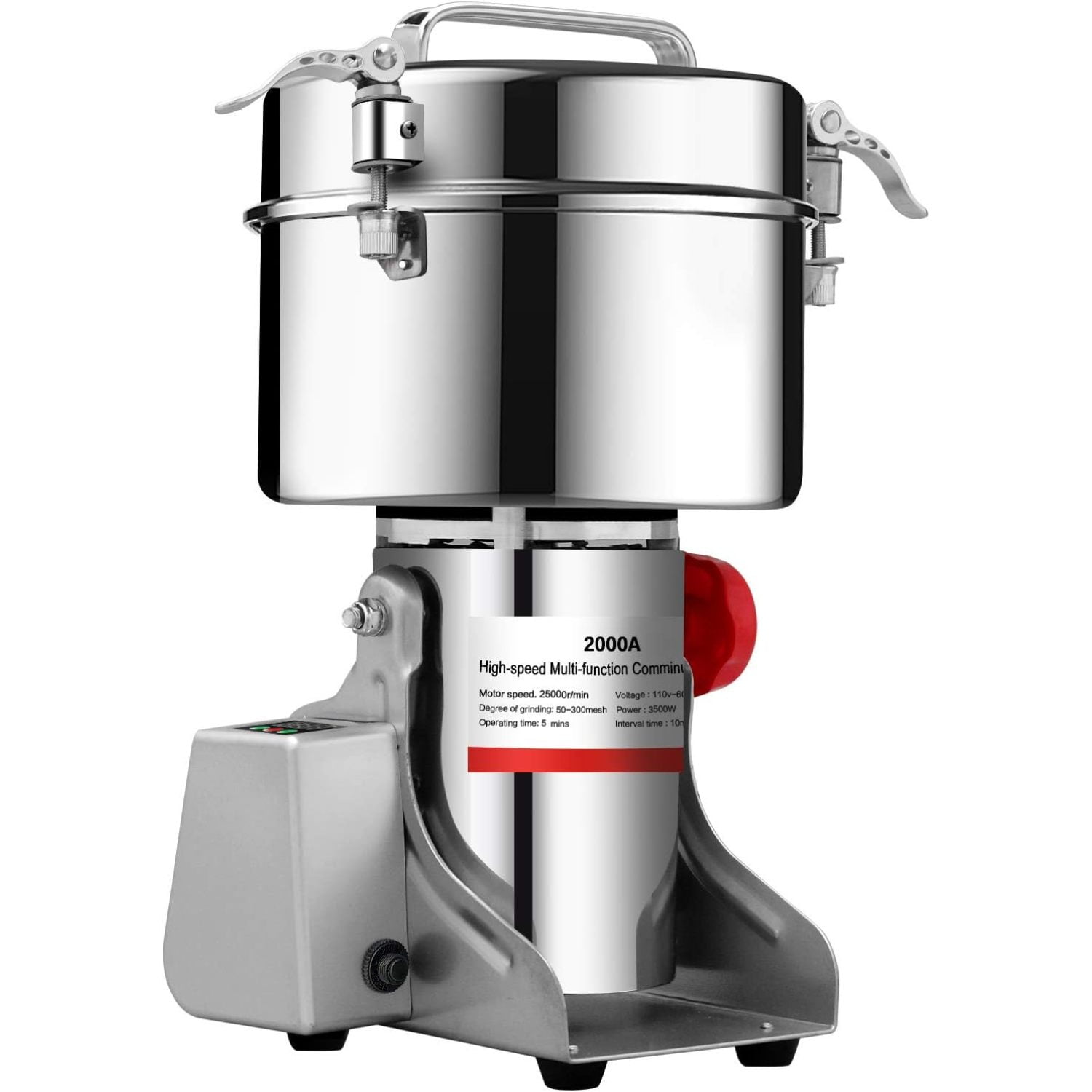2000gram Electric Grain Grinder Stainless Steel Pulverizer Grinding Machine Commercial Cereals ...