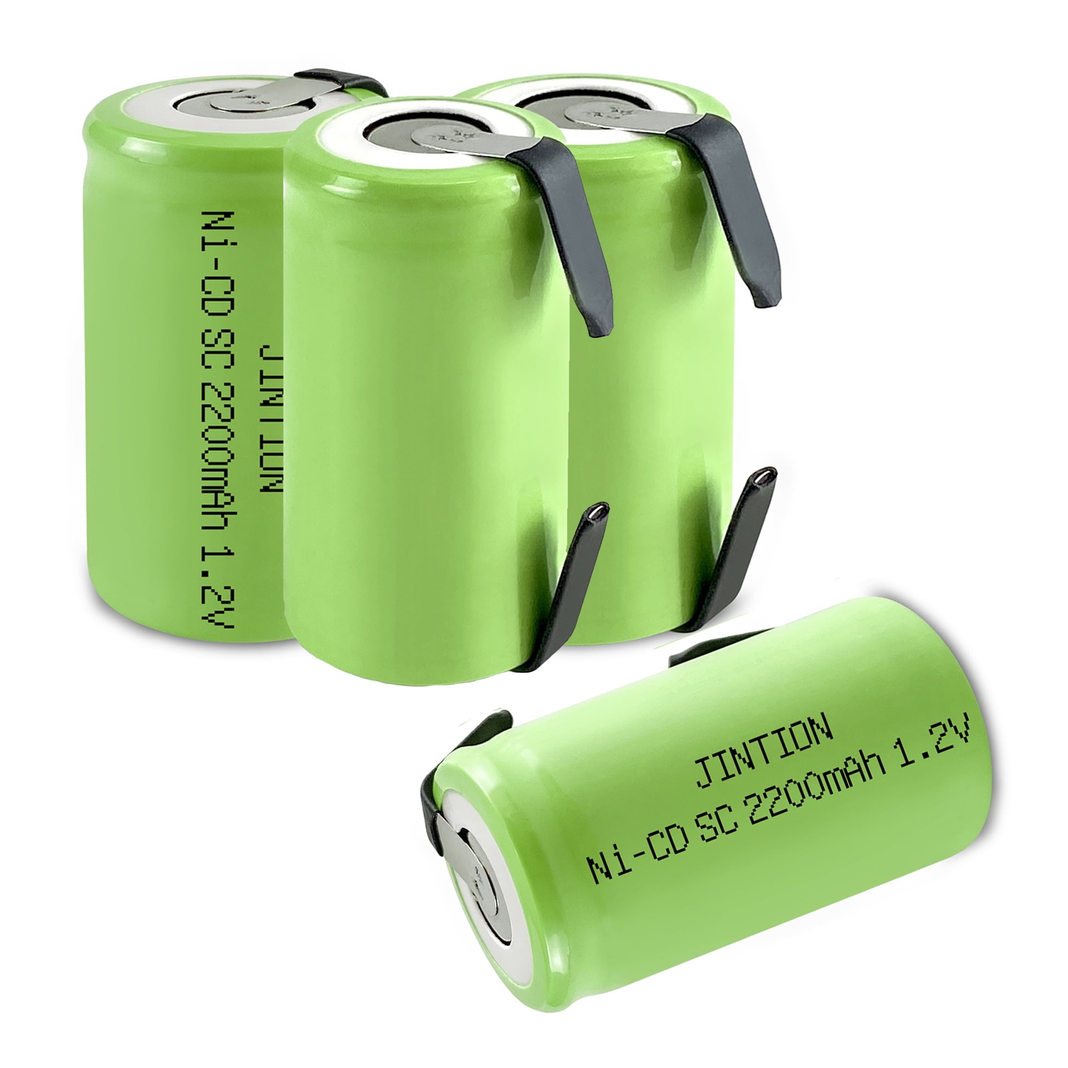 JINTION 2000mAh Sub C NiCd Rechargeable Batteries 1.2Volts Flat Top Sub ...