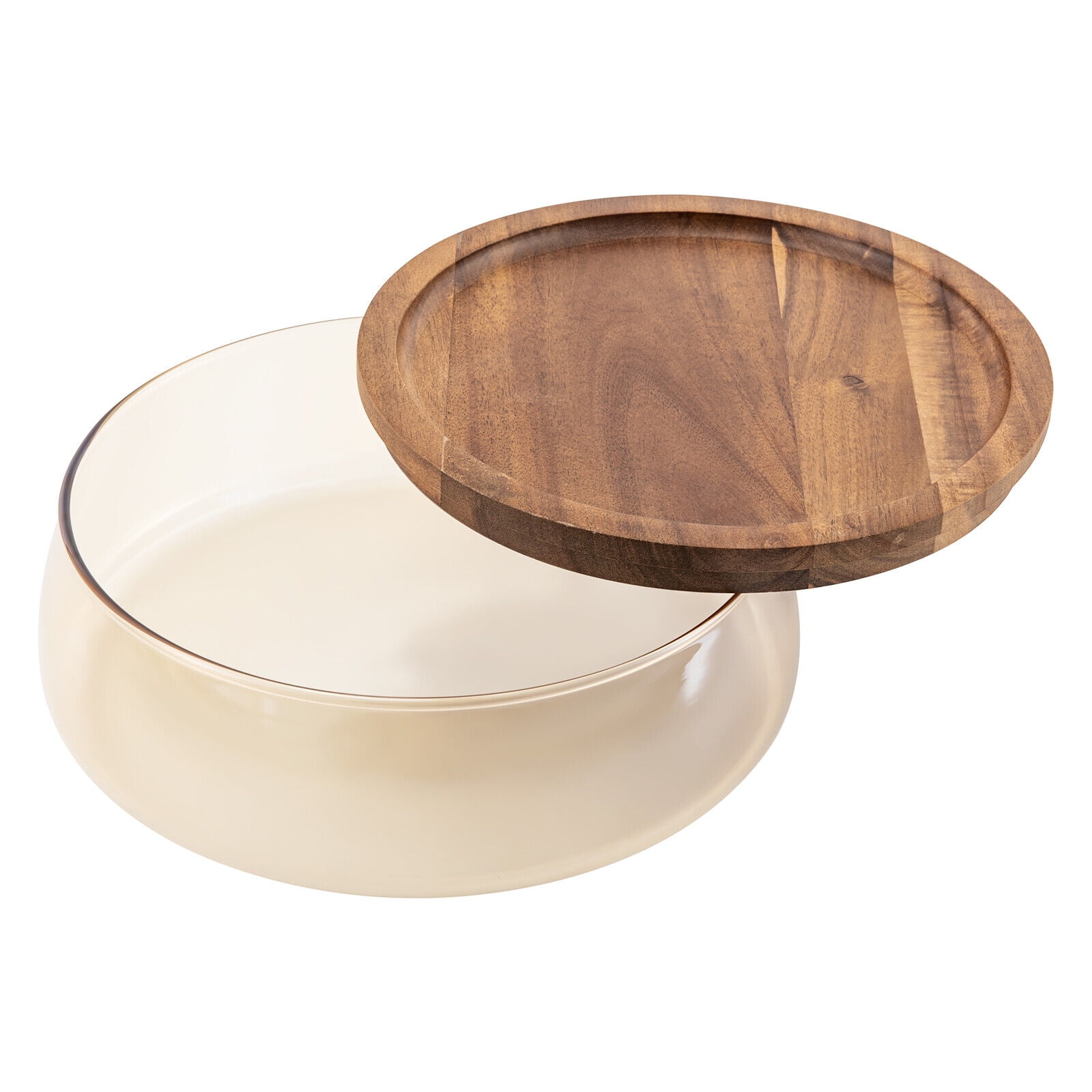 2000ml/70oz Candy and Nuts Serving Container W/ Wooden Lid Round Food ...