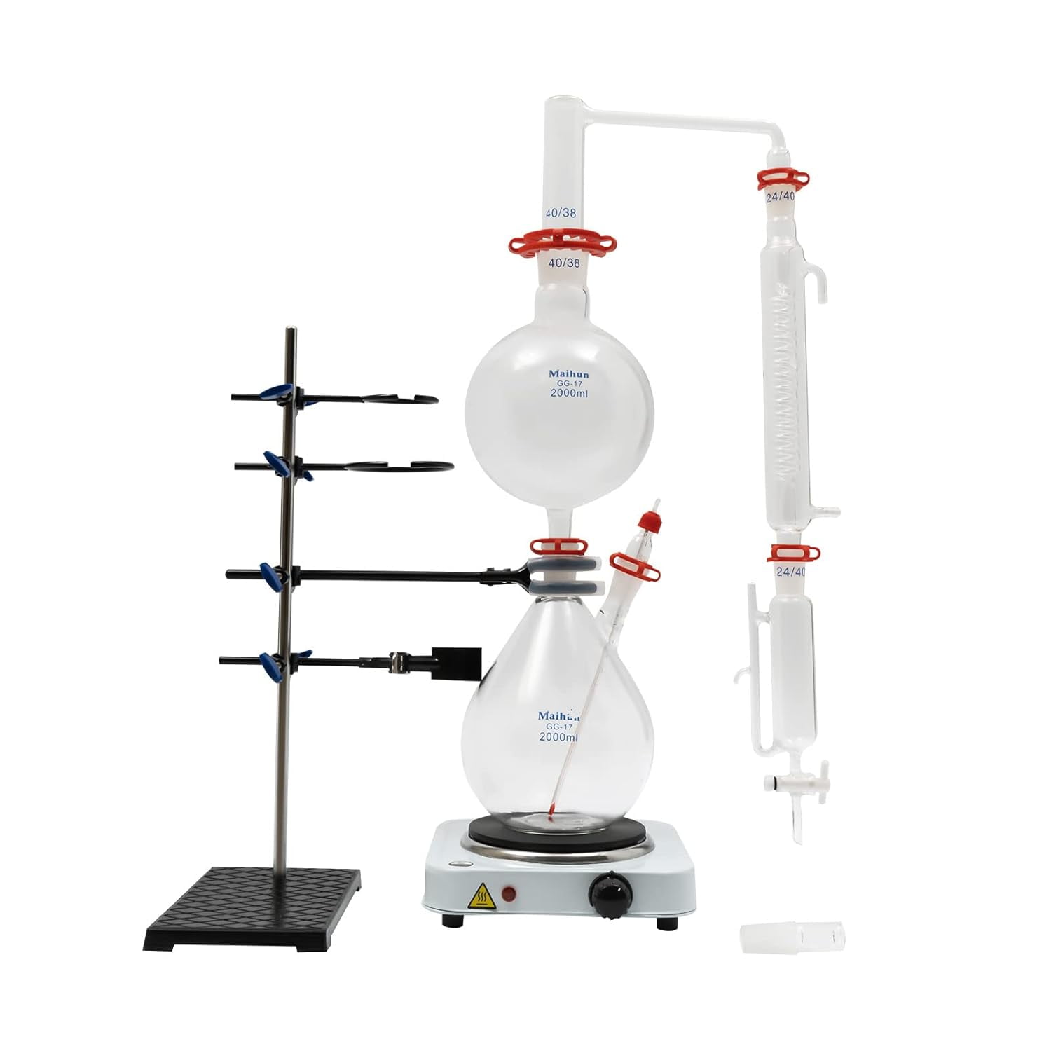 2000ml Essential Oil Distillation Apparatus with Graham Condenser + Hot ...