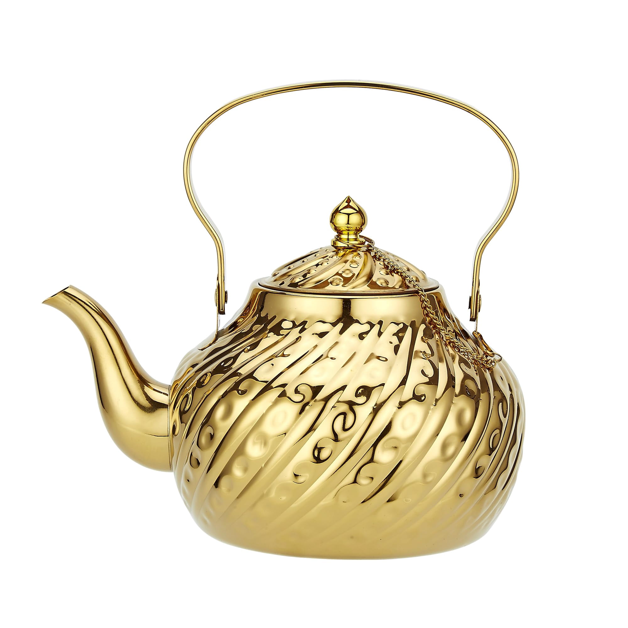 2000ml Gold(D) Stainless Steel Antique Style Teapot with Infuser ...