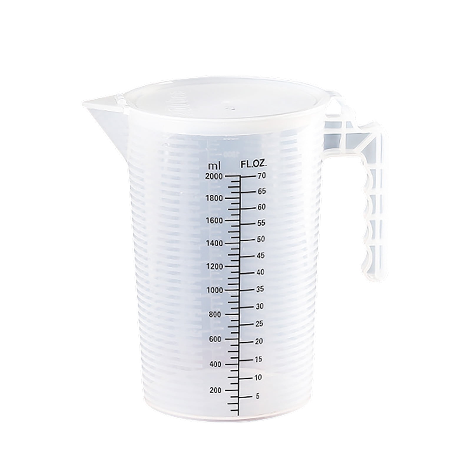 2000ml Graduated Beaker with Lid - Thick Plastic Measuring Cup Pitcher ...