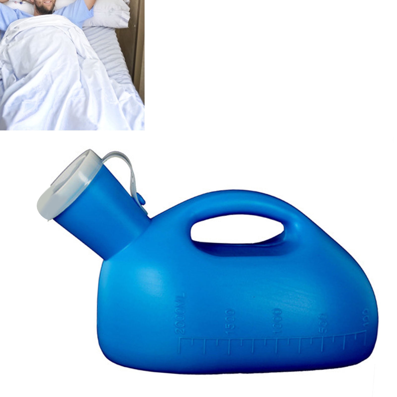 2000ml Male Urinal Bottles with Cover, Male Portable Urinal Pee Bottles ...