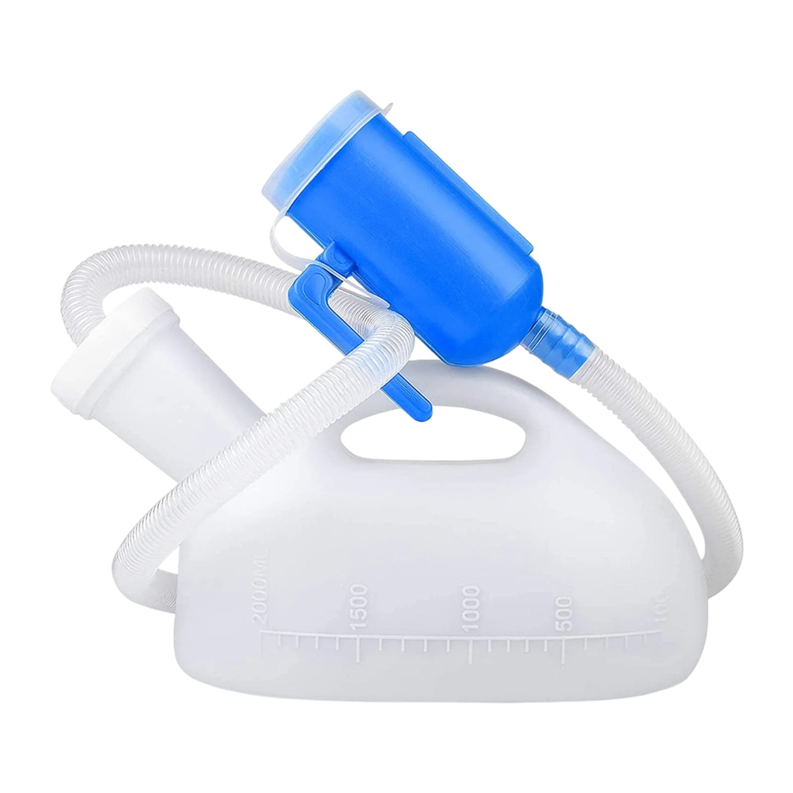 2000ml Male Urinal with Lid & 63" Tube, Spill-Proof Portable Urine ...