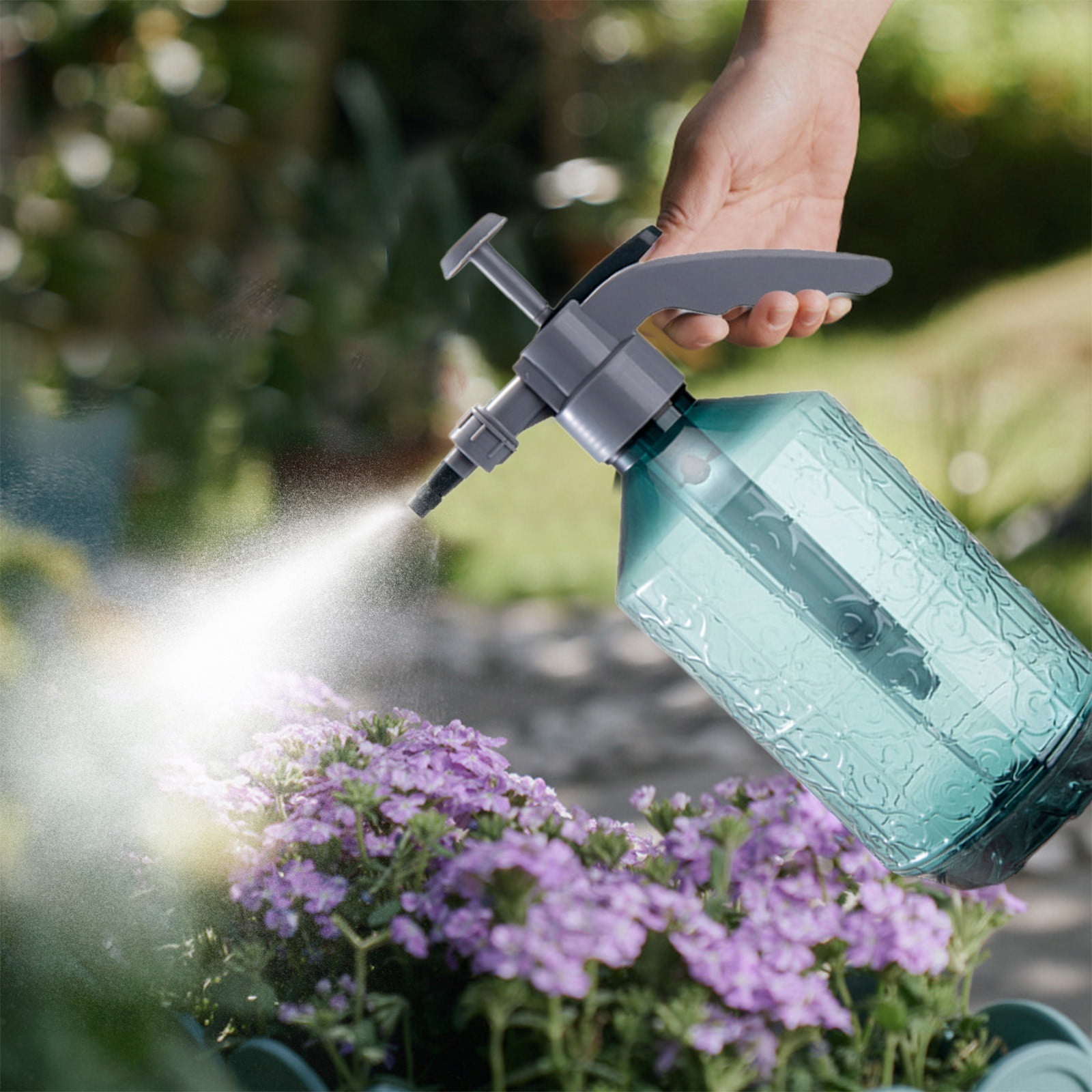 2000ml Pressure Spray Bottle - High Pressure Watering Can with Adjustable Nozzle, 360° Rotating ...